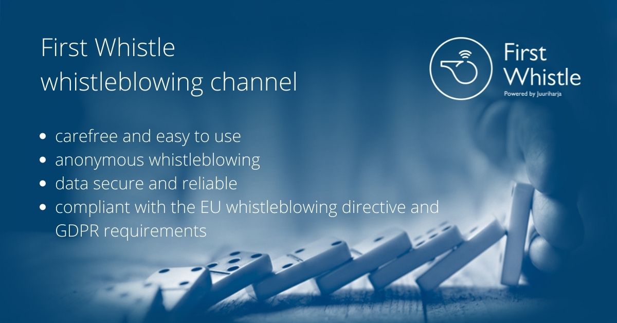 First Whistle: the easy to use and carefree whistleblowing channel